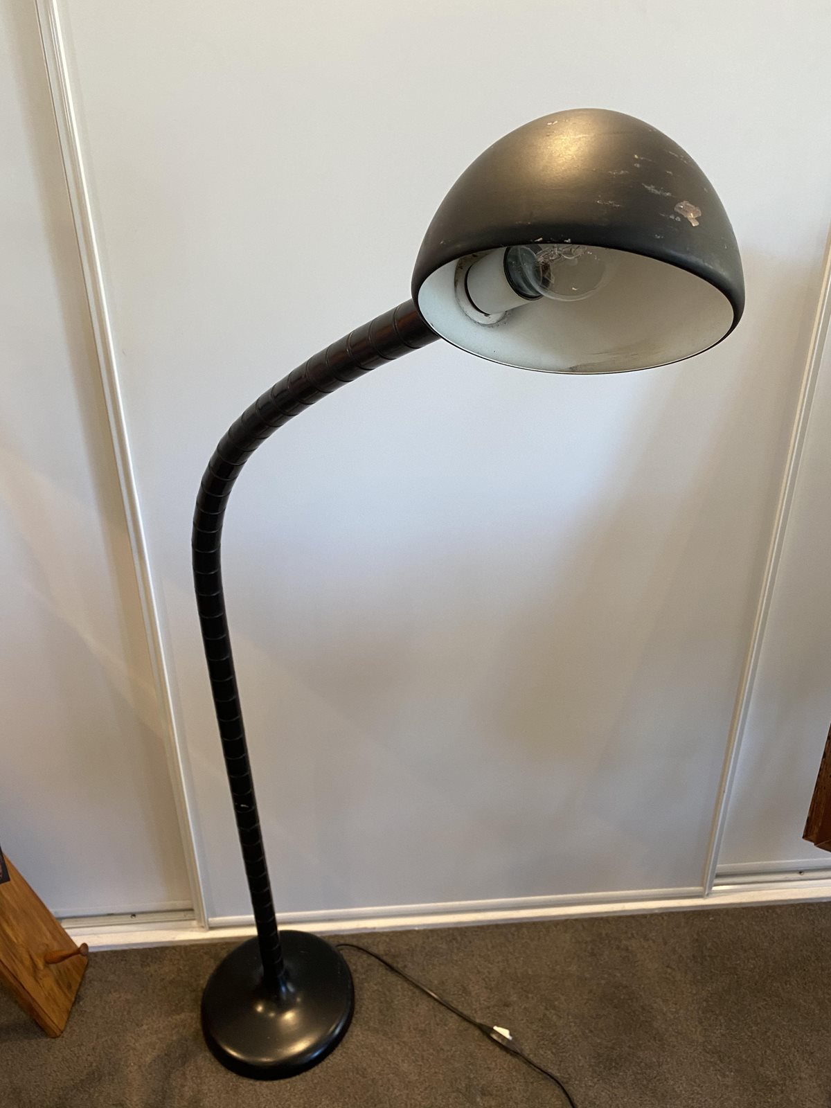 Contemporary Black goose-neck standard lamp - Orakei Objet - Antiques ...