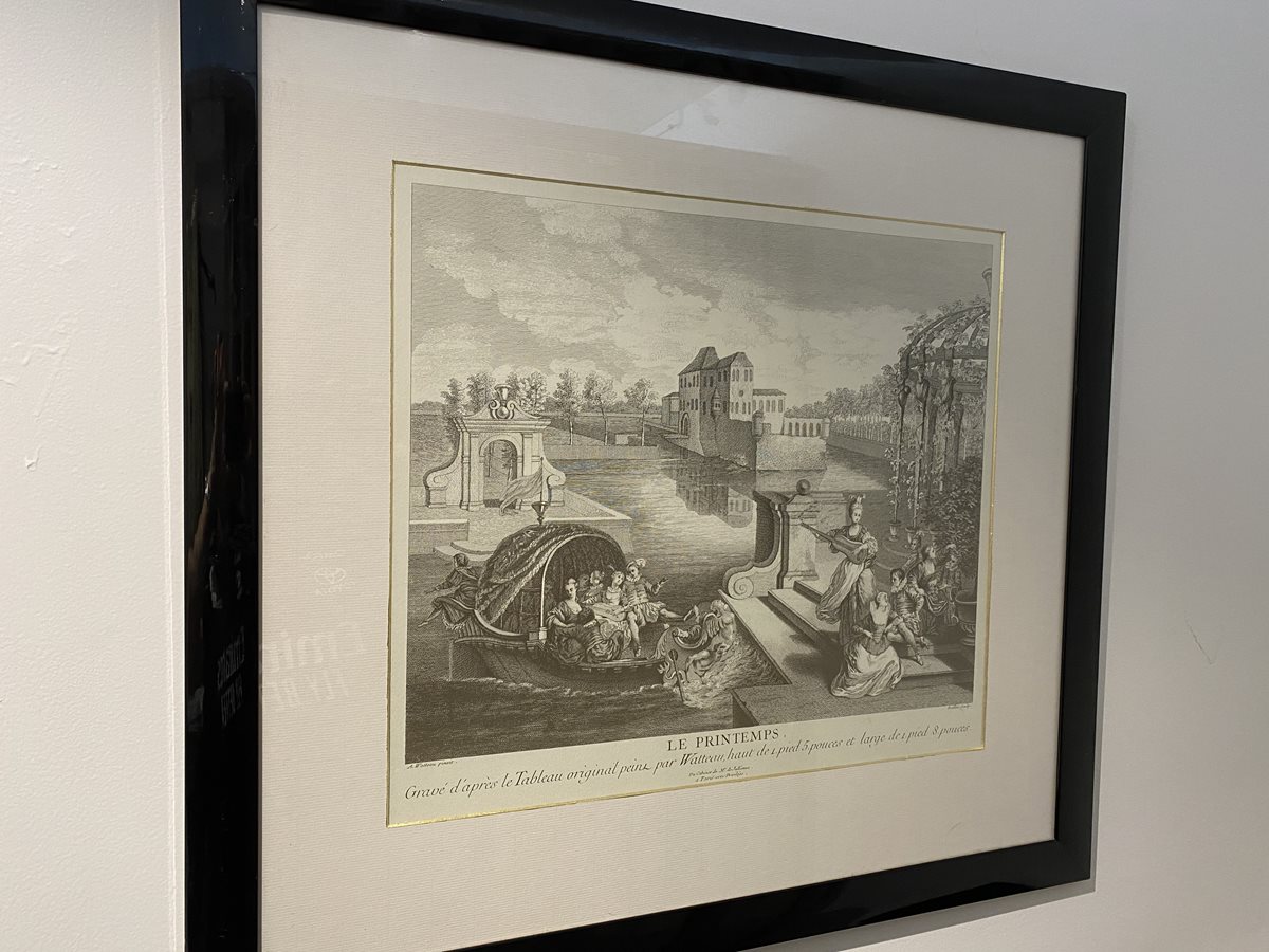 Vintage French print "Spring" by Watteau - Orakei Objet - Auckland ...