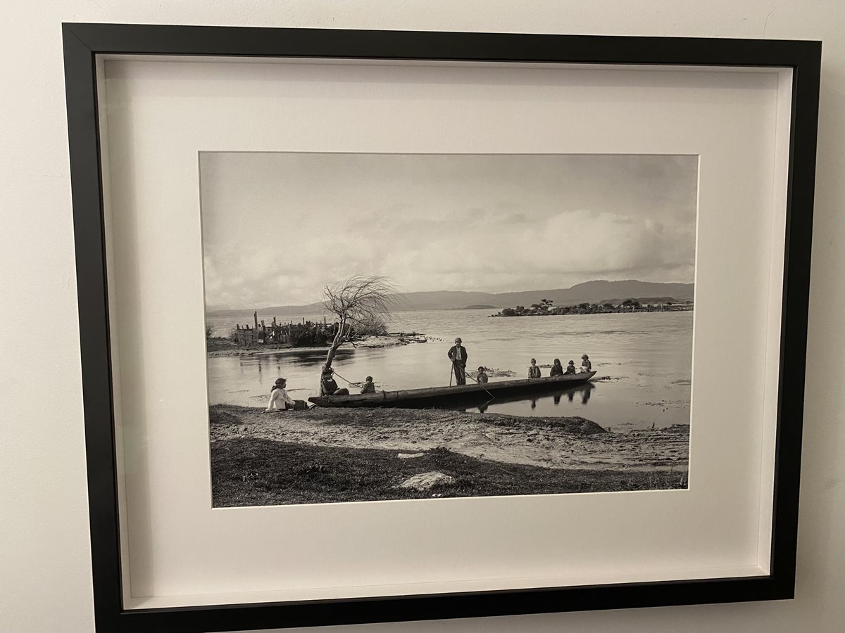 Historical photo of Maori Children in a Waka on the shore of Lake ...