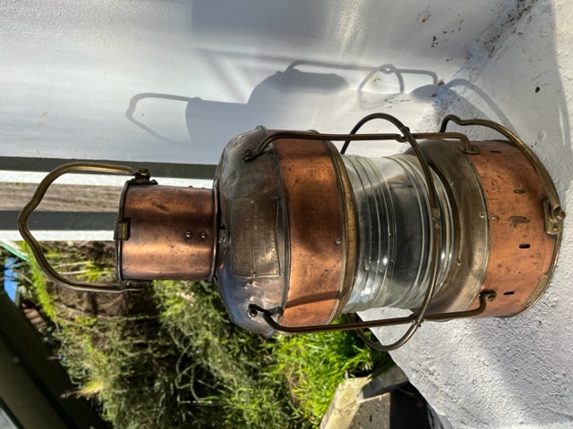 Large Vintage Copper Ship's Lamp - Orakei Objet - Antiques, Art ...