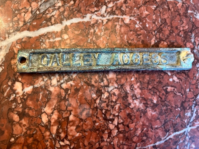 Old Brass Ships sign "Galley Access" - Orakei Objet - Antiques, Art ...
