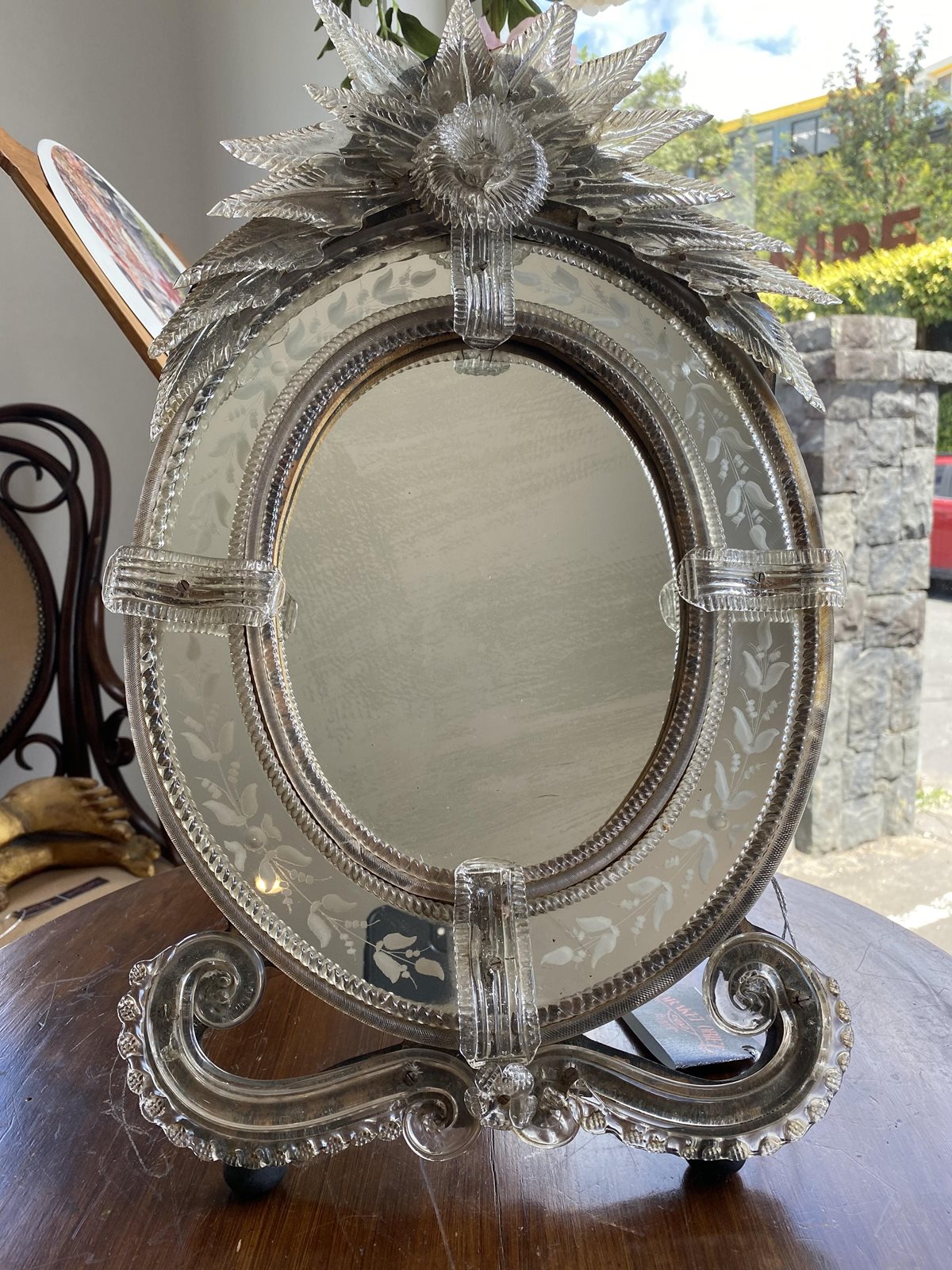 Venetian Glass Table Mirror - Orakei Objet - Antiques, Art, Furniture ...