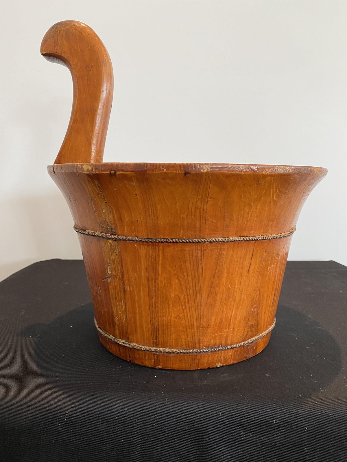 Old Chinese Wooden Bucket with Handle - Orakei Objet - Antiques, Art ...