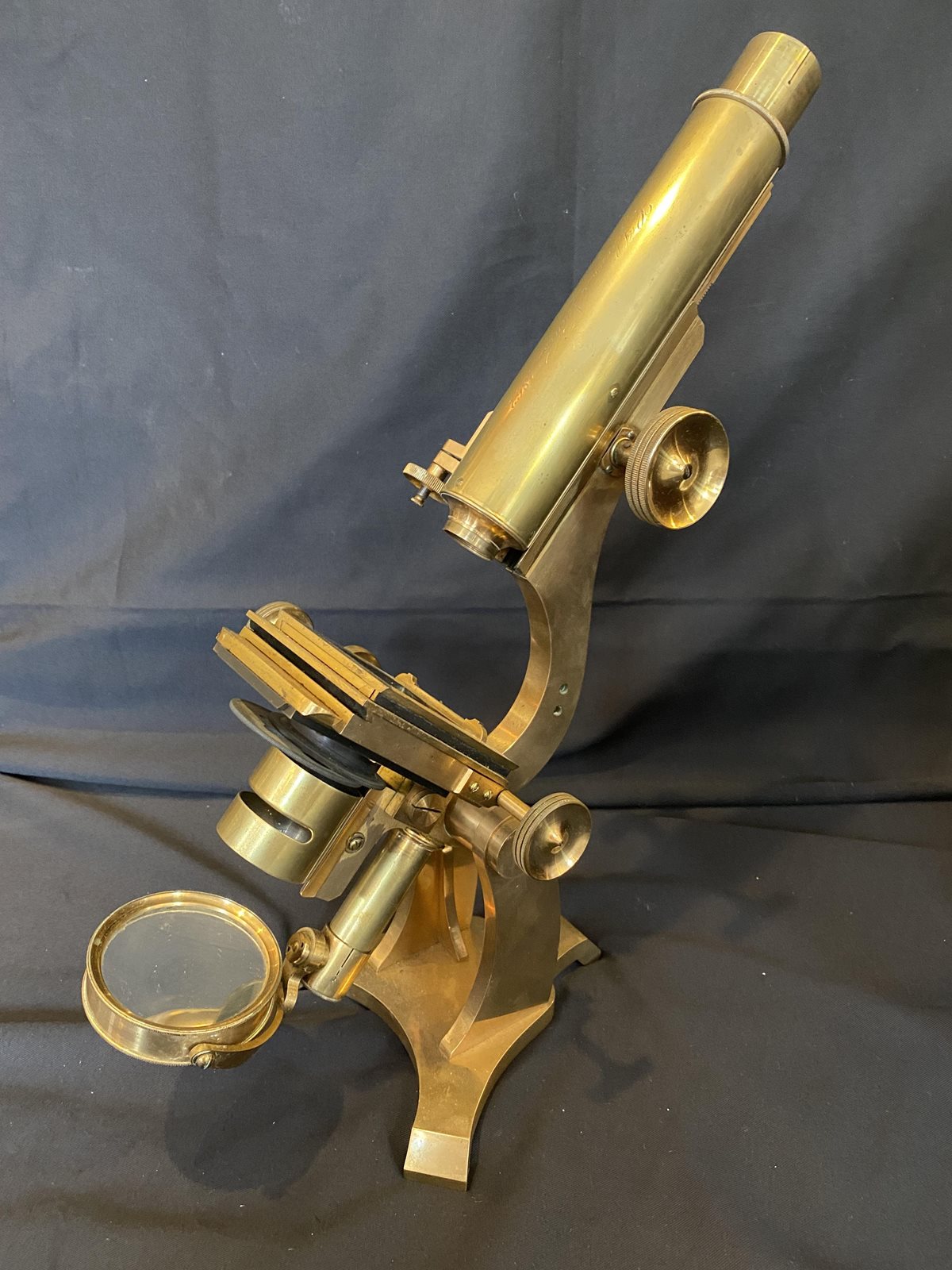 Antique Brass Microscope, engraved C. Johnson, Newark 1862 - Orakei ...